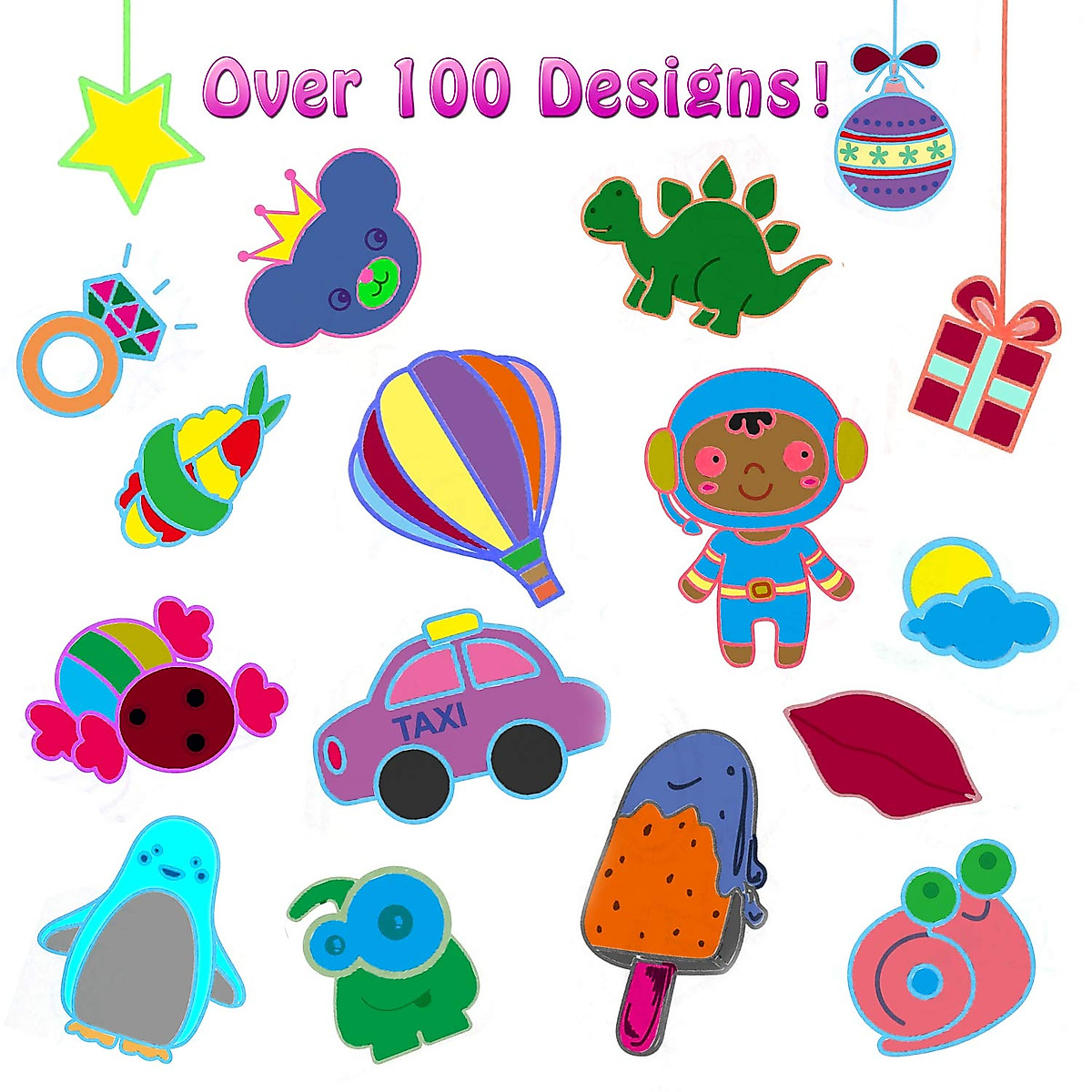 Koltose by Mash Sticky Suncatcher Art Craft Kit for Kids – Sun Catcher Window Art Craft Kit for Girls and Boys Ages 4 – 15, Over 100 Designs