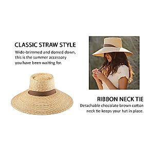 Lack of Color Women's Paloma Wide-Brimmed Straw Sun Hat (Small, Natural)