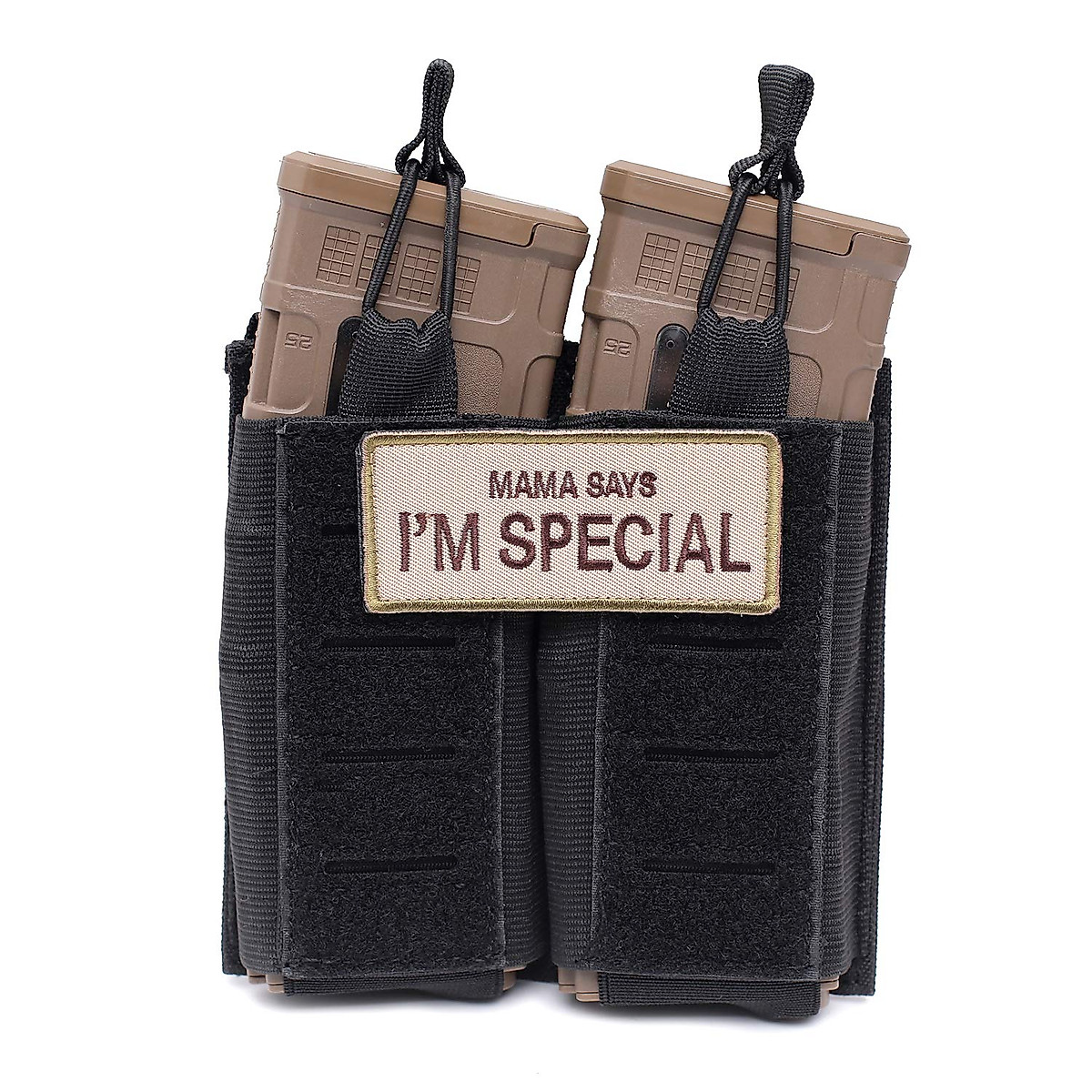 Double Mag Pouch Molle Open-Top Double Magazine Pouch for M4/M16/AR/AK Rifle Magazines (Black)