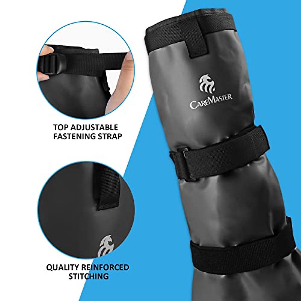 CareMaster Hoof Soaking Boot for Horse Hoof Wrapped EVA Padded Soaker Bag Equine Soaking Boot Easy Use for Hooves Care Icing Bucket Soaker Sack with 2 Elastic Bands Black