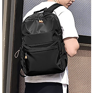 Lightweight Laptop Backpack for Men and Women, Sport Backpacks Travel College School Bookbag (Black)