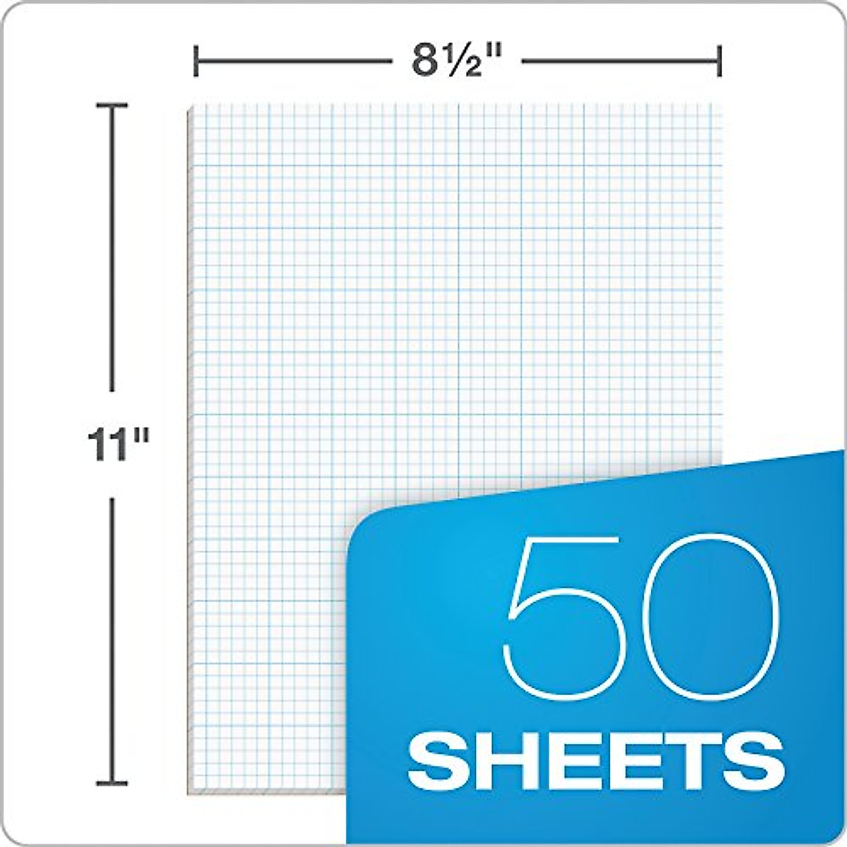 TOPS Cross-Section Pads, 8-1/2" x 11", Glue Top, Graph Rule (10 x 10), 50 Sheets (35101)