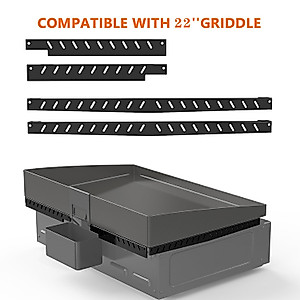 Upgraded Wind Guard for Blackstone 22 Inch Griddle, Magnetic Stainless Steel Wind Screens Protect Flame & Hold Heat, Compatible with Rear Grease Cup Hood and Side Shelf, Gas Saving, Grilling Gifts