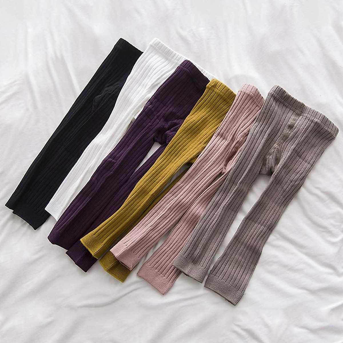 6 Pack Toddler Baby Cable Knit Ankle Leggings Pants Footless Winter Tight Stockings for Girls