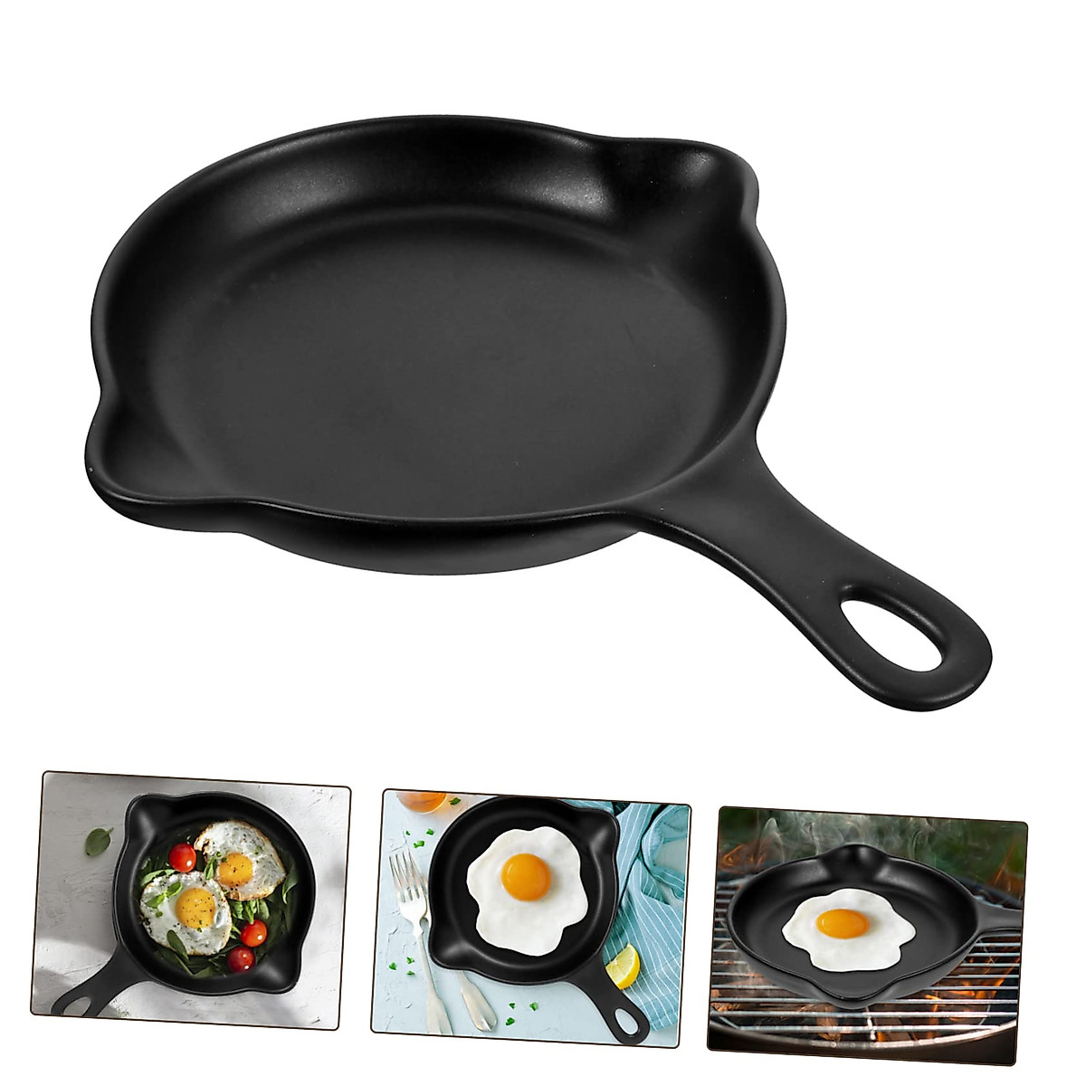 3pcs Ceramic Bakeware Salad Storage Plate Salad Ceramic Bowl Egg Pan Baking Supply Baking Breakfast Pan Fruit Storage Bowl Skillet Handle Baking Bowl Baking Ceramic Dish Baking Pan