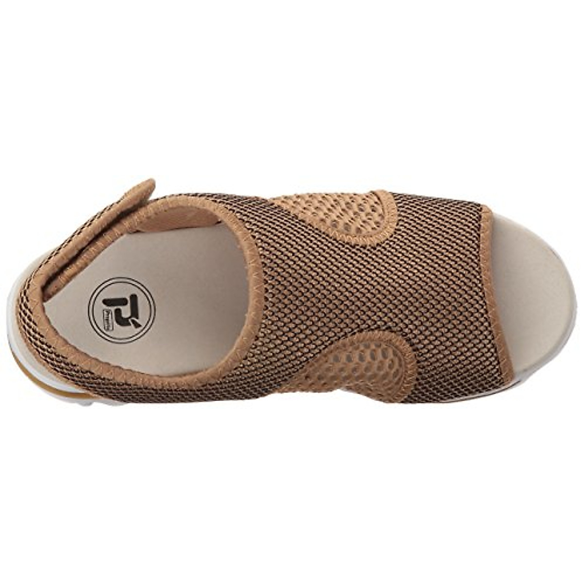 Propét Womens TravelActiv Sandal, Gold/Black, 8.5 Wide US