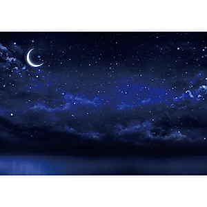 SIGNWIN Wall Mural Stars and Moon in Night Sky Removable Self-Adhesive Wallpaper Wall Decoration for Bedroom Living Room - 66x96 inches