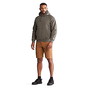 Timberland PRO Men's Standard Honcho Sport Double Duty Pullover Hooded Sweatshirt, Dark Charcoal Heather-White, M