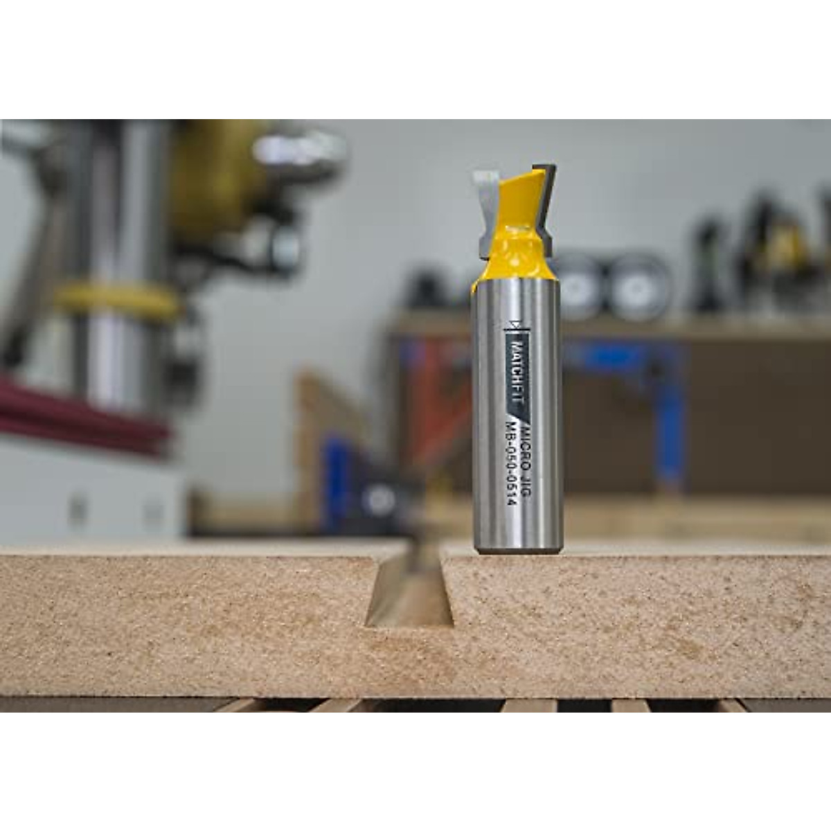 MICROJIG Matchfit MB-050-0514 Dovetail Router Bit for Dovetail Clamps, 14", Dovetail Profile,, Yellow