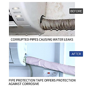 TAPEBEAR Corrosion Protection Pipe Tape, Pipe Wrap Tape for Drain Pipe, Metal Electrical Outdoor Underground Pipe, Waterproof PVC White Tape, Duct Anti-Corrosion and Protection, 2Inch x 33Yard