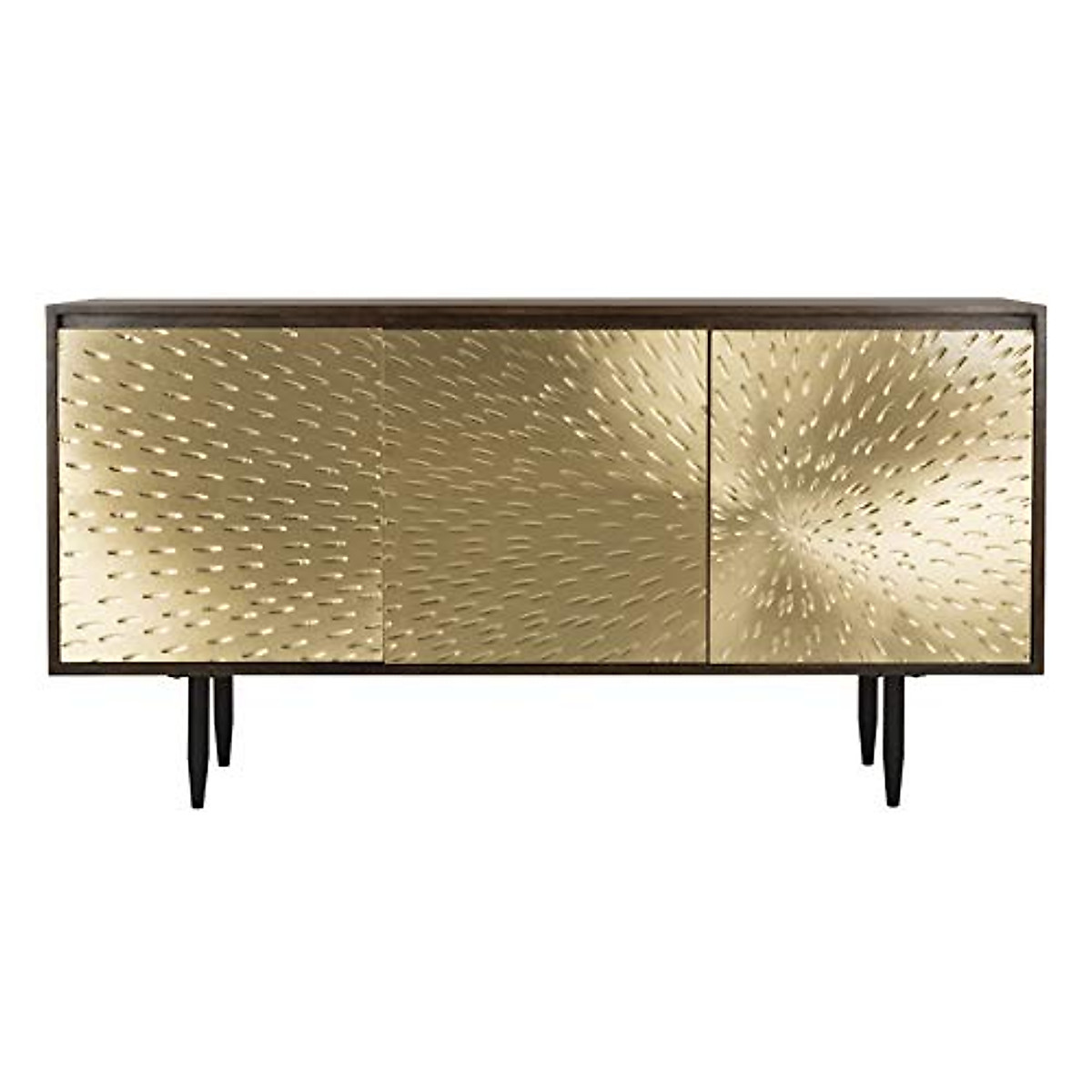 Safavieh Couture Home Eleni Modern Dark Brown and Shiny Brass 3-door Sideboard