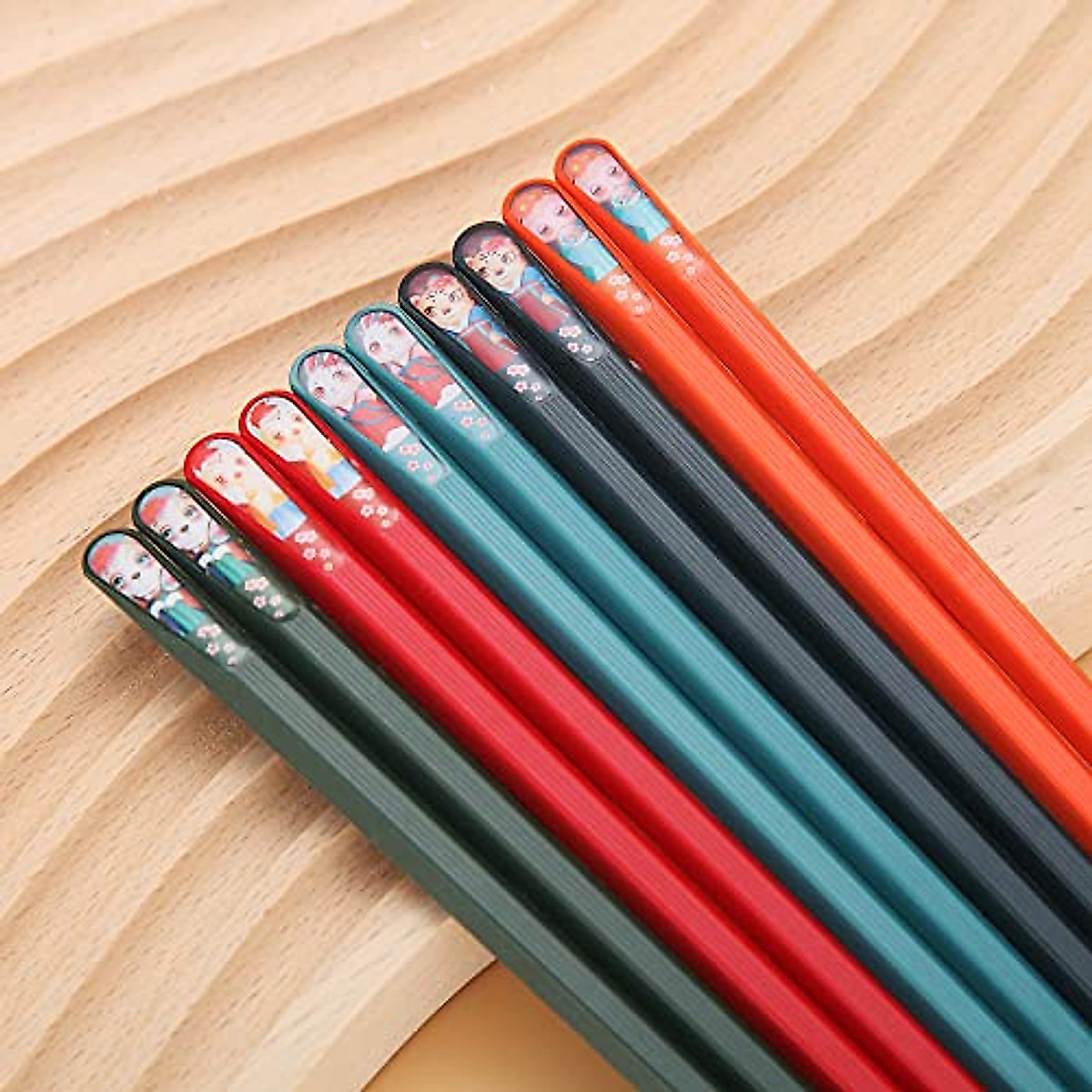 Kyraton Fiberglass Chopsticks 10 Pairs , Non Slip Reusable Chop Sticks for Food, Japanese Chinese Korean Chopsticks, Easy to Use, Dishwasher Safe, 9.5 Inch