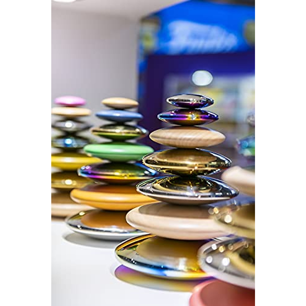 TickiT Sensory Reflective Buttons - Gold - Set of 7 - Ages 0m+ - Mirrored Discs for Babies and Toddlers - Sensory Stacking Toy