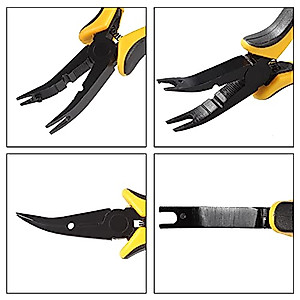 LEONTOOL Micro RC Car Ball Link Pliers 5 Inch Ball Link Clamp Plier Ball Curved Tip Bent Head Airplane Car Repair Tool for RC Vehicles RC Helicopter Airplane Car