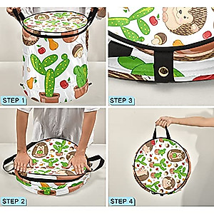 Cute Hedgehogs Pop Up Laundry Hamper With Lid Foldable Laundry Basket With Handles Collapsible Storage Basket Clothes Organizer for Home College Dorm Camping