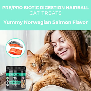 Pet Chef Meow Bites: Premium Probiotic Cat Treats - Fortify Health with Feline-Specific Probiotics, Stop Cat Diarrhea-Proviable Fera Fortiflora Blend. Helps All Cats wtih Better Digestion at Any Age!