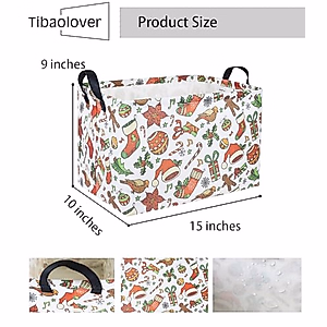 TIBAOLOVER Rectangular Kids Storage Gift Basket - Baby & Toy Storage Bin Organizer - Cute Room Decor (Christmas)