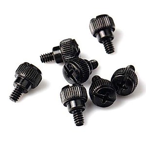 Screw 50pcs Black/Sliver Desktop Computer Case Thumb Thumbscrews Screws 6#-325 PC Qualified - (Color: Silver)