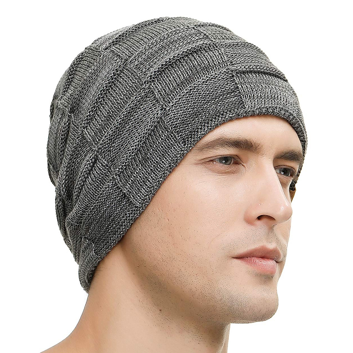 Vgogfly Slouchy Beanie for Men Winter Hats for Guys Cool Beanies Mens Lined Knit Warm Thick Skully Stocking Binie Hat