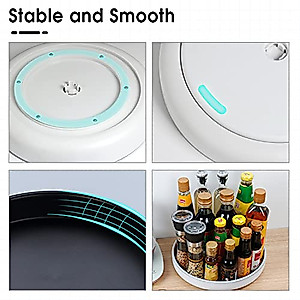 LAMY Lazy Susan Organizer Kitchen Organization, 2 Pack 10 Inch Lazy Susan Turntable for Cabinet, Pantry, Refrigerator and Table, Black