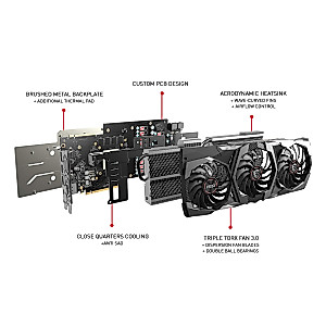 MSI Gaming GeForce RTX 2080 8GB GDRR6 256-bit VR Ready Graphics Card (RTX 2080 GAMING X TRIO)