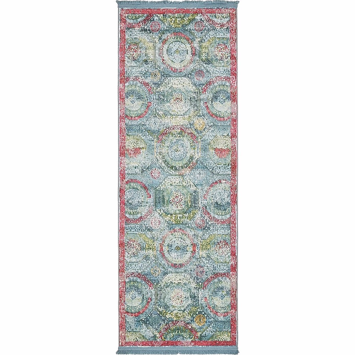 Unique Loom Baracoa Collection Area Rug - Coppelia (2' 2" x 6' 1" Runner, Turquoise/ Gold)