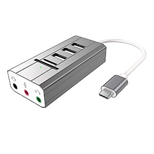 SHYPT Multi-Port Lightweight Docking Station Practical Converter Compact Exterior Sound Card Reader Portable USB Hub