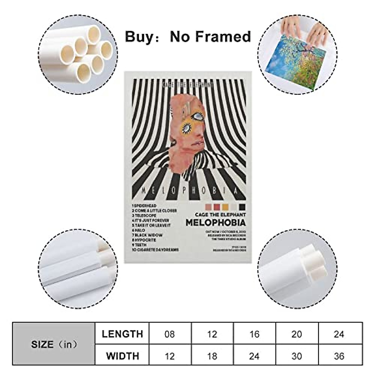 8 Cage The Elephant Melophobia 2013 Canvas Poster Canvas Art Poster and Wall Art Picture Print Modern Family Bedroom Decor Posters 12x18inch(30x45cm)