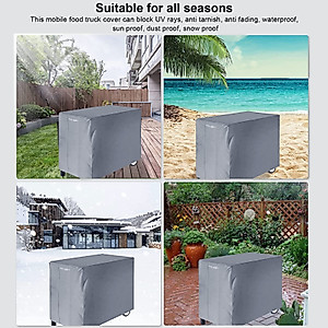 TITA-DONG Grill Griddle Cover, Heavy Duty Outdoor Mobile Dining Car Cover, Waterproof UV Proof Gas Grill Cover 420D Silver Coated Oxford Cloth BBQ Grill Shade, Patio Bar Cart Cover for Outdoor (Grey)