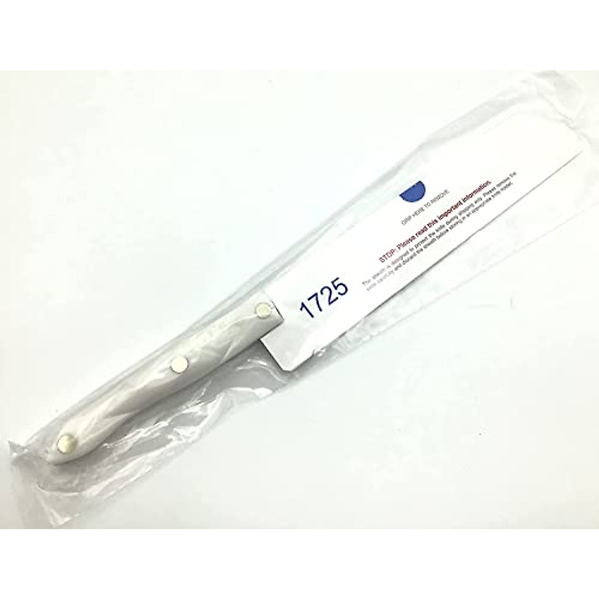 CUTCO Model 1725 French Chef Knife with White "Pearl" handle..........9.2" High-Carbon Stainless blade........5¾" thermo-resin handle...in factory-sealed plastic bag.