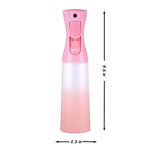 Vimas Continuous Spray Bottles, Refillable Water Spray Bottles for Cooking, Cleaning, Hairstyling, Skin Care & Plant 10 oz/300ml (Pink)