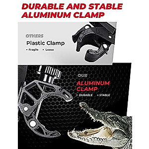 KEMIMOTO Motorcycle Cup Holder, 32OZ Motorcycle Drink Holder with 0.6"-1.5" Alligator Clamp, ATV Cup Holder with Front Pocket for Motorcycle, ATV/UTV, Scooter, Boat, Kayak, Bike, Walker, Black