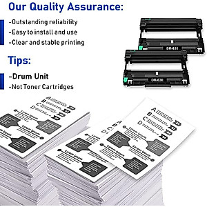 DR630 DR-630 2-Pack Drum Unit: Compatible for DR 630 Replacement for Brother MFC-L2700DW MFC-L2740DW HL-L2300D HL-L2320D HL-L2340DW HL-L2380DW DCP-L2540DW DCP-L2520DW HL-L2360DW HL-L2365DW Printer