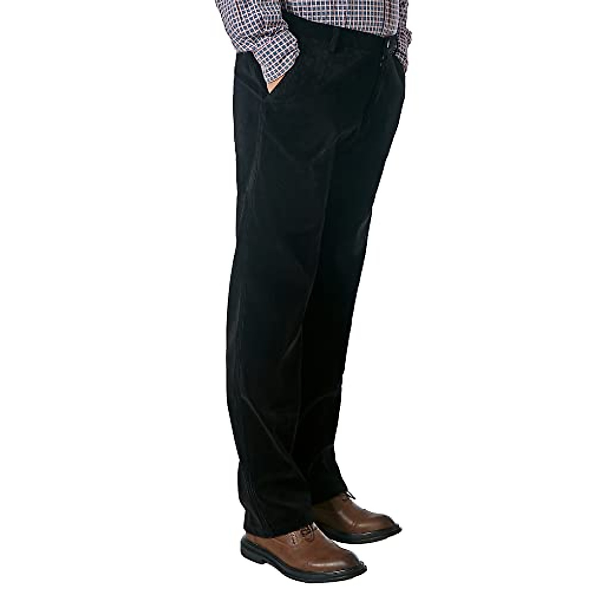 Alimens & Gentle Mens Corduroy Trouser Pants with Pockets-Black 02, 36W x 32L
