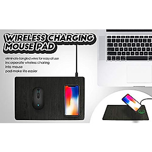 Fast Wireless Charger Mouse Pad Qi Certified Case-Friendly 10W Fast Wireless Charging Mouse Mat Compatible for iPhone 12,12Pro,11,11 Pro,XR,X,8,8 Plus,Samsung Galaxy S10/S9/S8,Note (7.5W/10) (Grey)