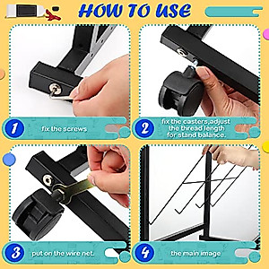 Wire Art Drying Rack Flexible Shelves Mobile Cart for Painting Craft Artwork Canvas Storage, Stackable Metal Stainless Steel Art Rack Power Coated for Classroom, Art Club(20 Shelves)