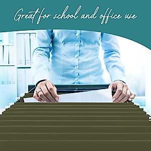 Hanging File Folders Letter Size, Hanging Files 25 Pack 1/5 Cut Heavyweight 180 GSM Reinforced Green File Cabinet Folders