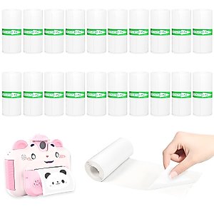 20 Roll Mini Thermal Printer Sticker Paper 57 x 25 mm Self Adhesive Thermal Paper Printable Sticker Paper Mini Pocket Printer Sticker Paper for Most Kids Instant Camera Photo Journal Notes Memo