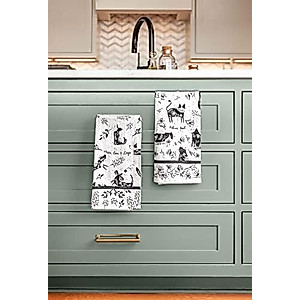 Karma Gifts Black and White Boho Tea Towel, Dog, 28" L x 20" W