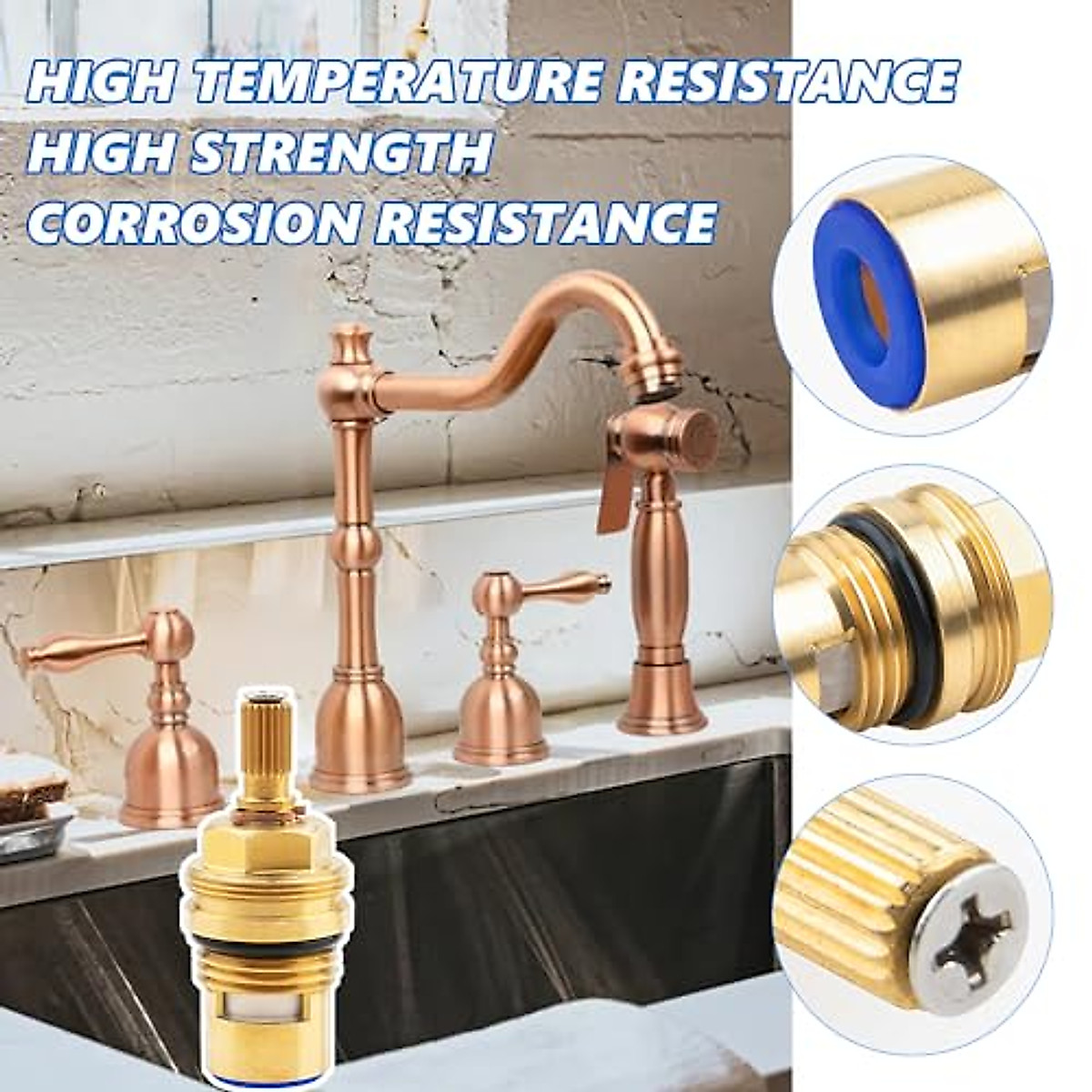 Faucet Cartridge for Hansgrohe 94008000 94009000, Widespread Faucet Replacement Cartridge Compatible with Hansgrohe Faucet, Cold Hot Faucet Cartridges