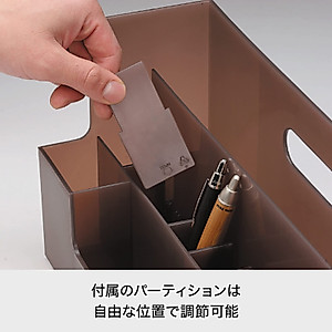 like-it MX-03 Storage Case, Organizer, Wide, Approx. W 13.4 x D 5.2 x H 7.2 inches (34 x 13.1 x 18.2 cm), All White, Opaque, Made in Japan, Tabletop Storage, Desk, Ballpoint Pen, Computer Desk