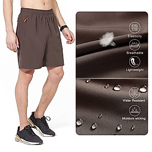 NORTHYARD Men's Athletic Running Shorts Quick Dry Workout Shorts 7"/ 5"/ 9" Lightweight Sports Gym Basketball Shorts Hiking Exercise Coffee XL