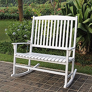 Cambridge Casual Bentley Porch Double Rocker, White
