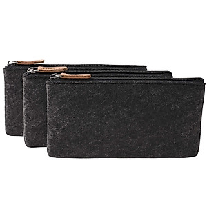 Mr. Pen- Pencil Case, Pencil Pouch, 3 Pc, Black Felt, Small Pencil Case, Pencil pouch Small, Pen Case, Pen Bag, Office Supplies, Canvas Pencil Case, Pencil Bags, Pen Pouch, Pencil Pouches with Zipper