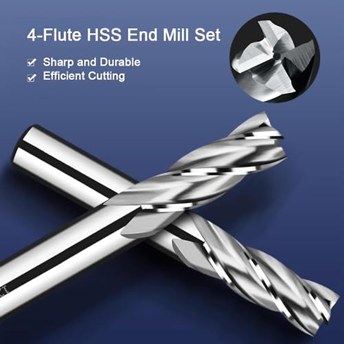 ASNOMY 10pcs 4-Flute End Mill Set, Metric CNC Milling Cutter Drill Bits Router Bits Cutter Tool Set for Wood Aluminum Steel Titanium, Straight Shank 2-12mm