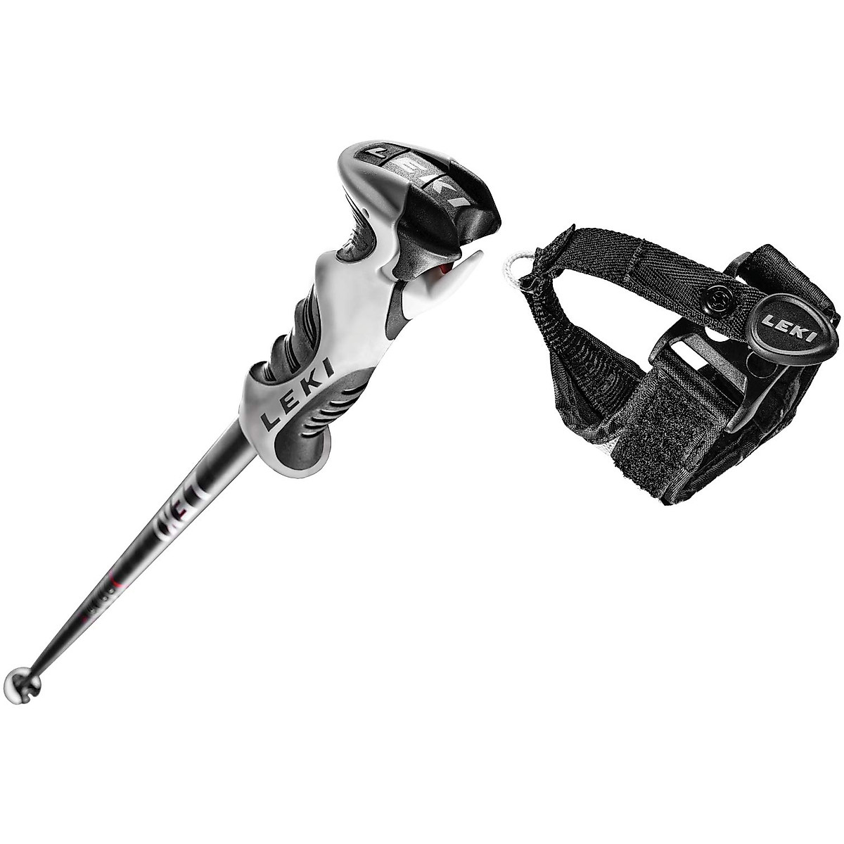 LEKI Bold Lite S Ski Pole Pair - Black/Red 120