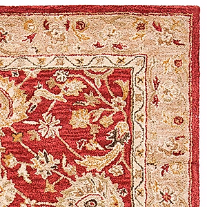 SAFAVIEH Anatolia Collection Accent Rug - 2' x 3', Red & Ivory, Handmade Traditional Oriental Wool, Ideal for High Traffic Areas in Entryway, Living Room, Bedroom (AN522A)