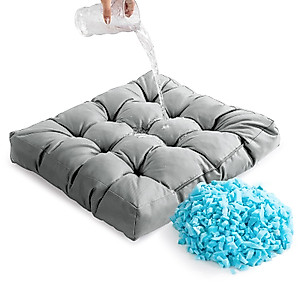 HOMBYS Waterproof Outdoor Chair Cushions, Patio Chair Cushions for Outdoor Furniture Shredded Memory Foam Filling, Floor Pillow for Adults, 22" x 22"Square Chair Pads, Soft and Durable