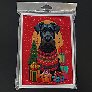 Caroline's Treasures DAC3094GCA7P Giant Schnauzer Holiday Christmas Greeting Cards Pack of 8 Blank Cards with Envelopes Whimsical A7 Size 5x7 Blank Note Cards