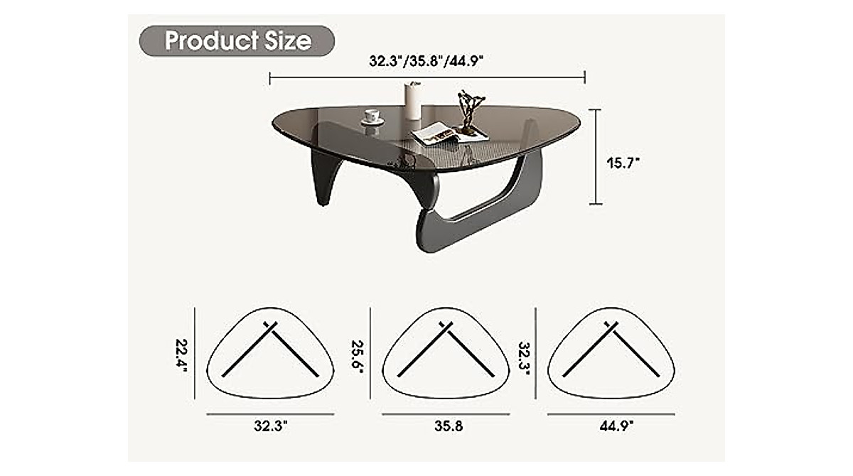 Stylish Triangle Glass Coffee Table for Modern Living Rooms